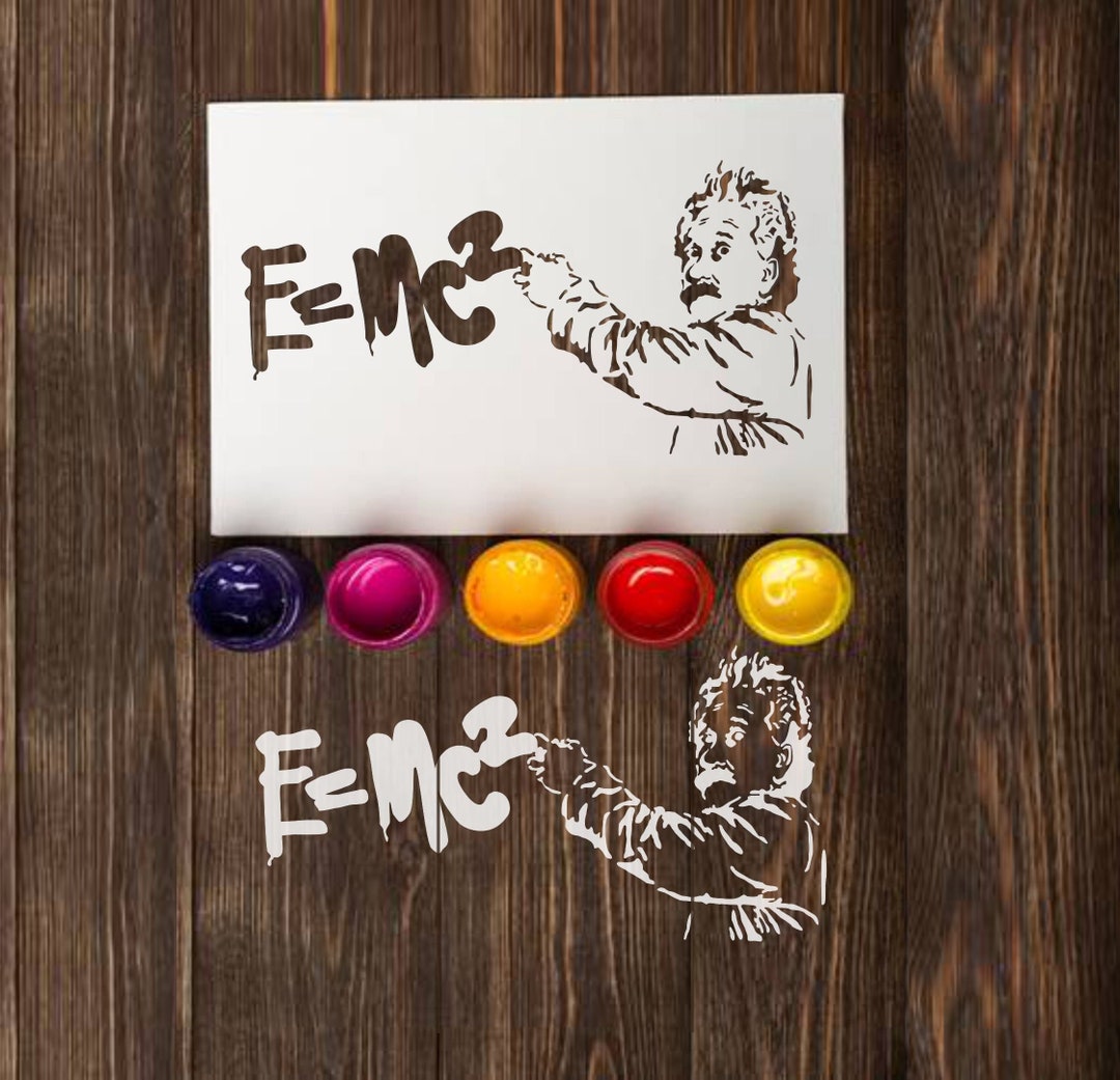 Banksy Stencil Albert Equation E=mc2: Reusable Stencil Template for ...