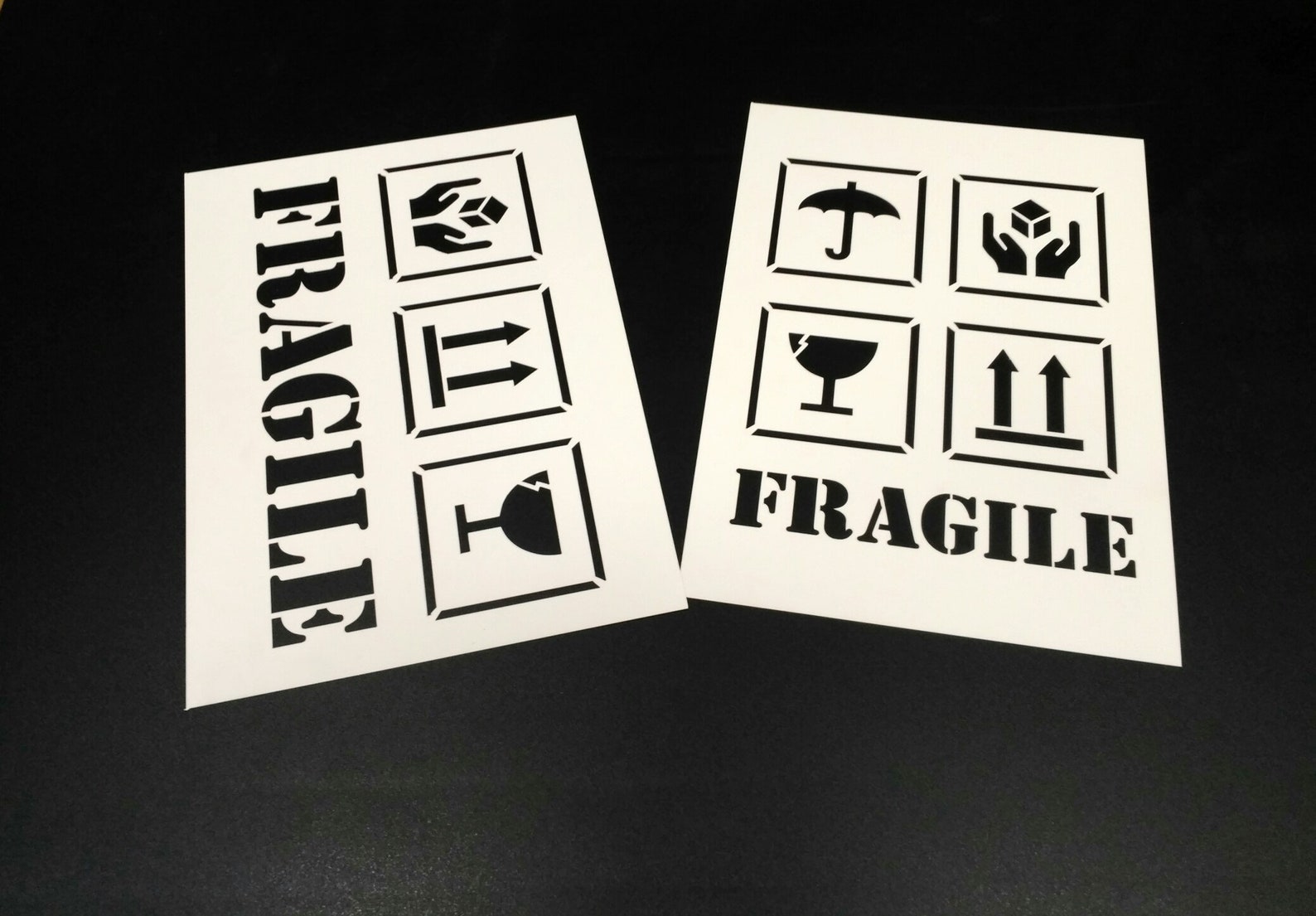 Fragile Stencil: Set of Two Stencils A4A3 Reusable Custom - Etsy UK