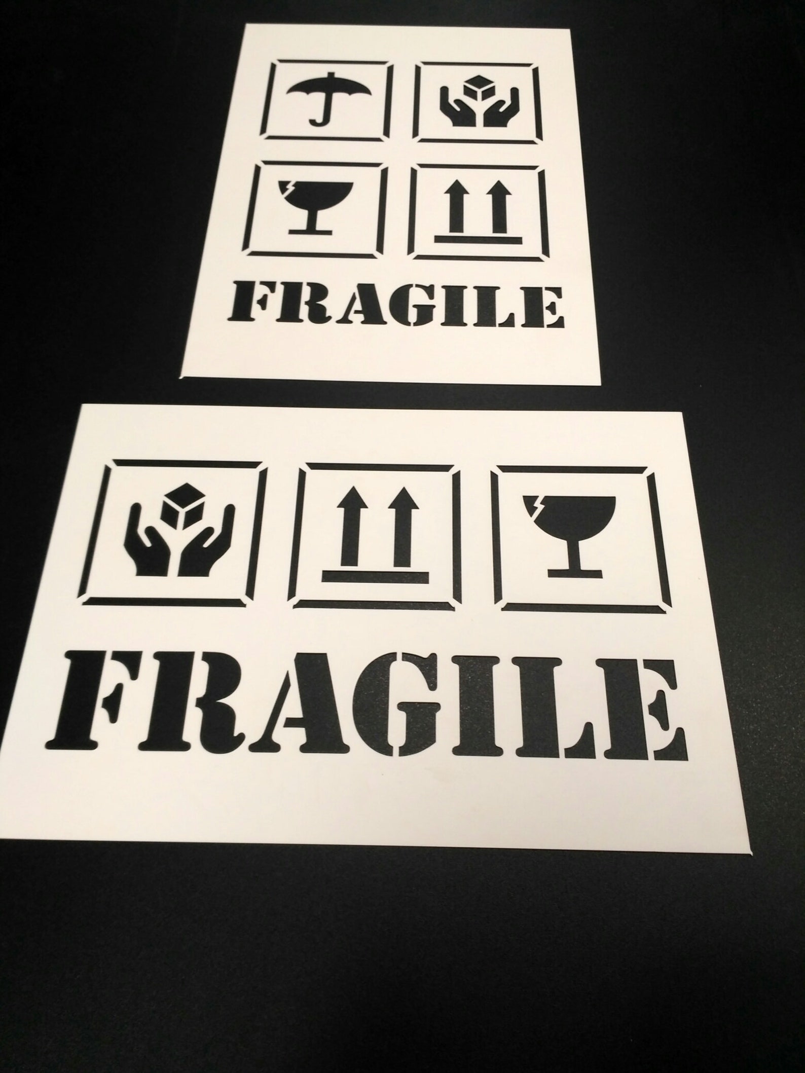 Fragile Stencil: Set of Two Stencils A4A3 Reusable Custom - Etsy
