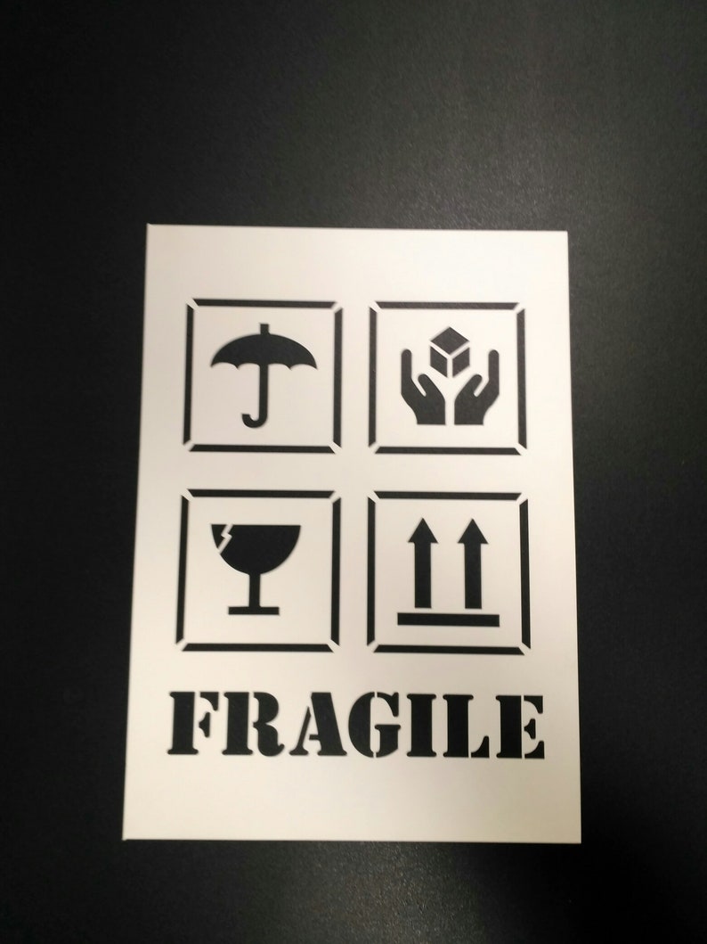 Fragile Stencil: Set of Two Stencils A4A3 Reusable Custom - Etsy