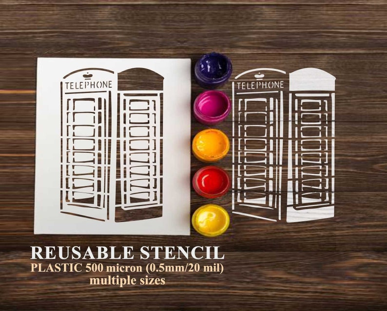 London Telephone Booth Custom Stencil: Plastic Stencils for Painting ...