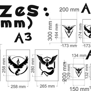 Stencils Instinct Valor Mystic Teams Logo Reusable Stencils for Street ...