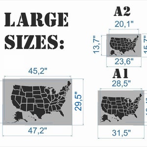 USA Map Stencil - Reusable, Plastic United States Map Outline Stencil ...