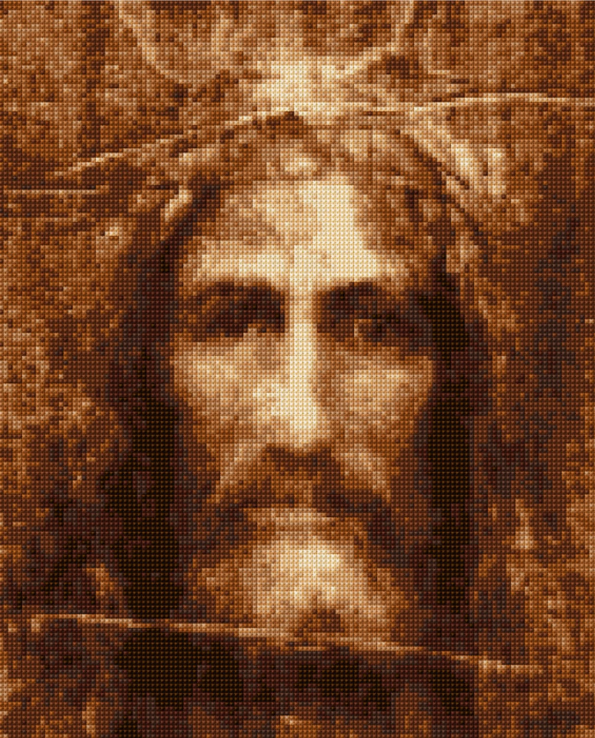 Jesus Shroud of Turin Interpretive Cross Stitch Portrait Chart - Etsy