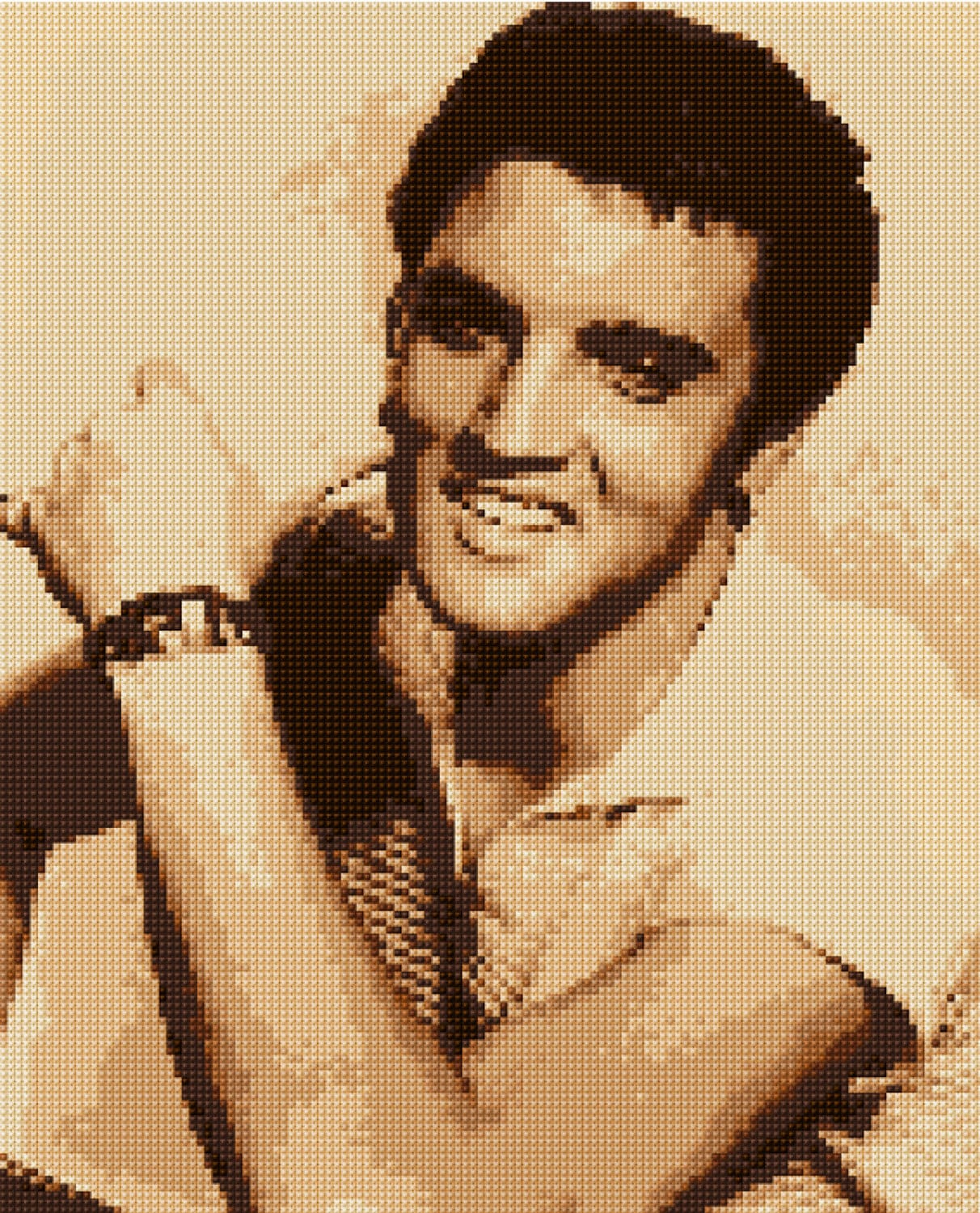 Elvis Presley Portrait Cross Stitch Pattern PDF EASY Chart - Etsy