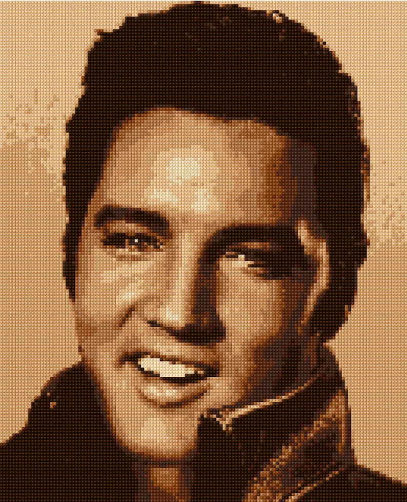 Elvis Presley Portrait Cross Stitch Pattern PDF EASY Chart - Etsy