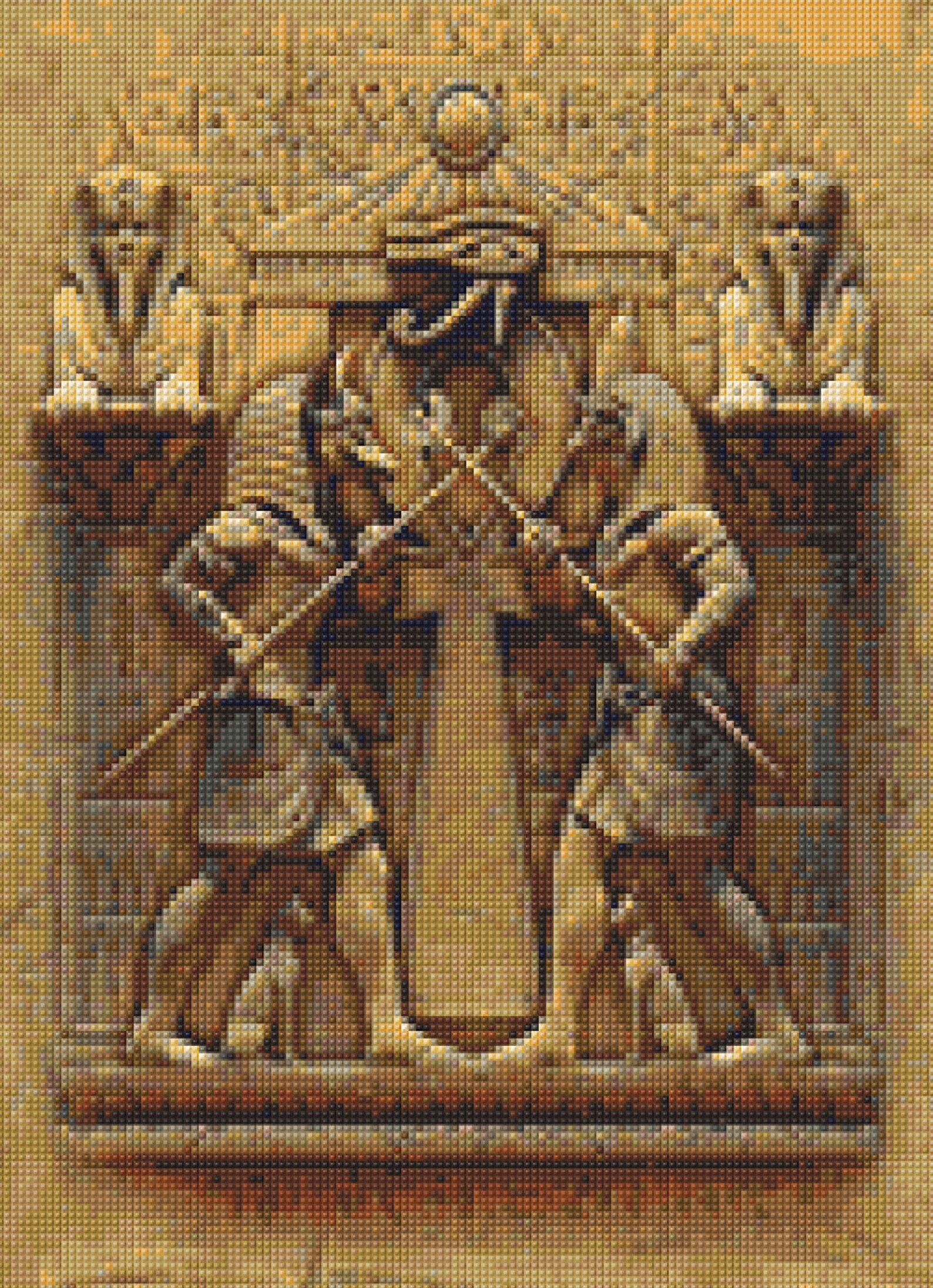 Egyptian Anubis and Horus Carving Cross Stitch Pattern PDF - EASY Chart ...