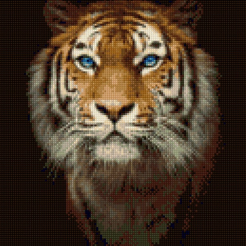Tiger Portrait Cross Stitch Pattern PDF-EASY Chart With One - Etsy
