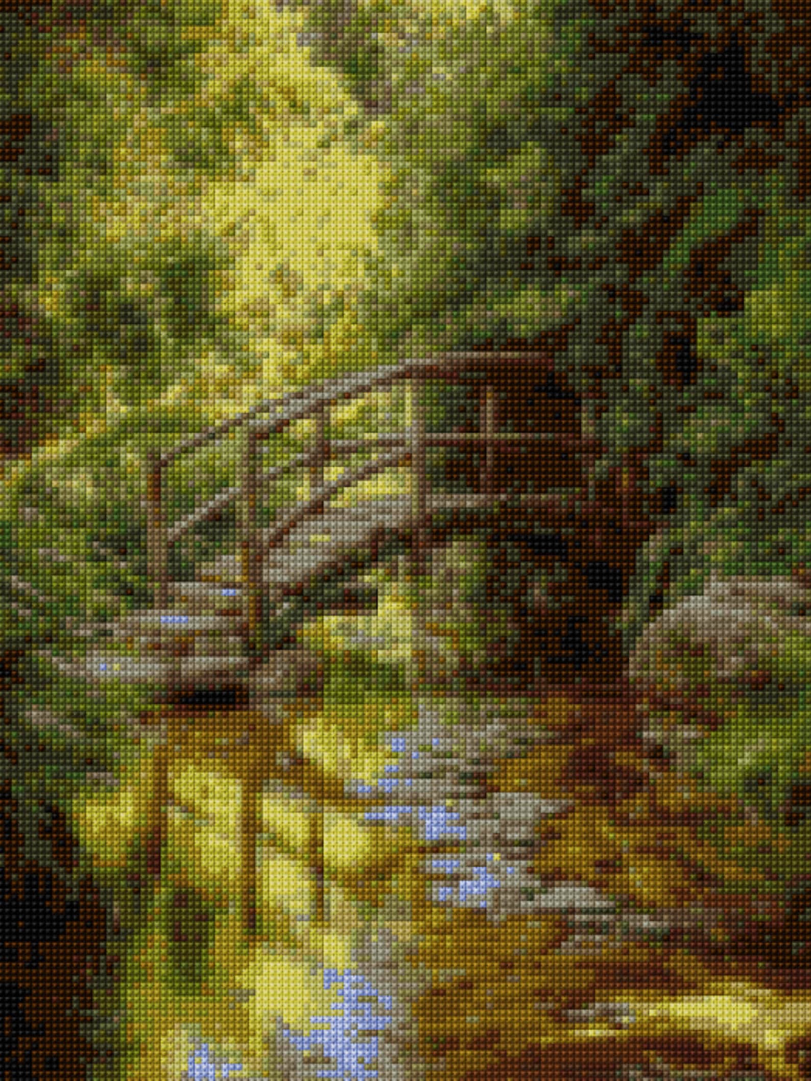 Woodland Bridge Cross Stitch Pattern PDF - EASY Chart With One Color ...