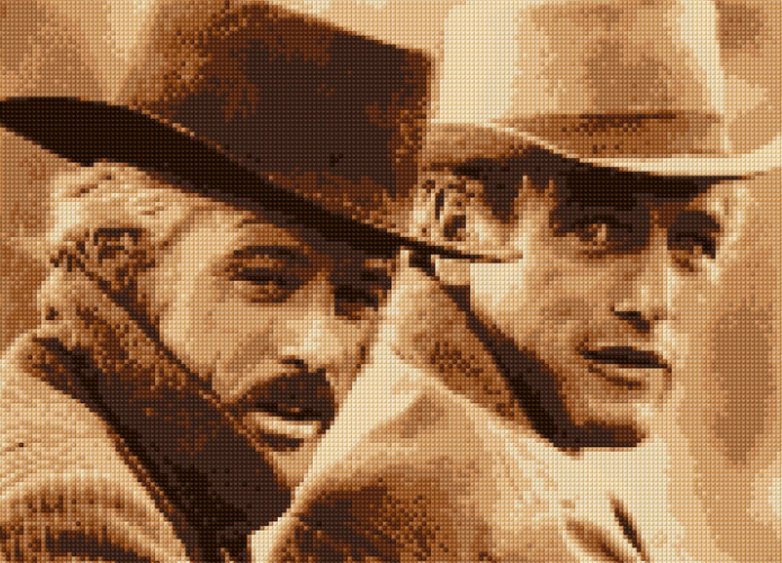 Butch Cassidy and Sundance Kid Portrait Cross Stitch Pattern - Etsy