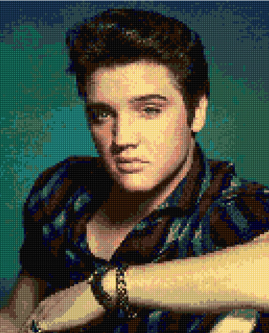 Elvis Presley Portrait Cross Stitch Pattern PDF - EASY Chart With One ...