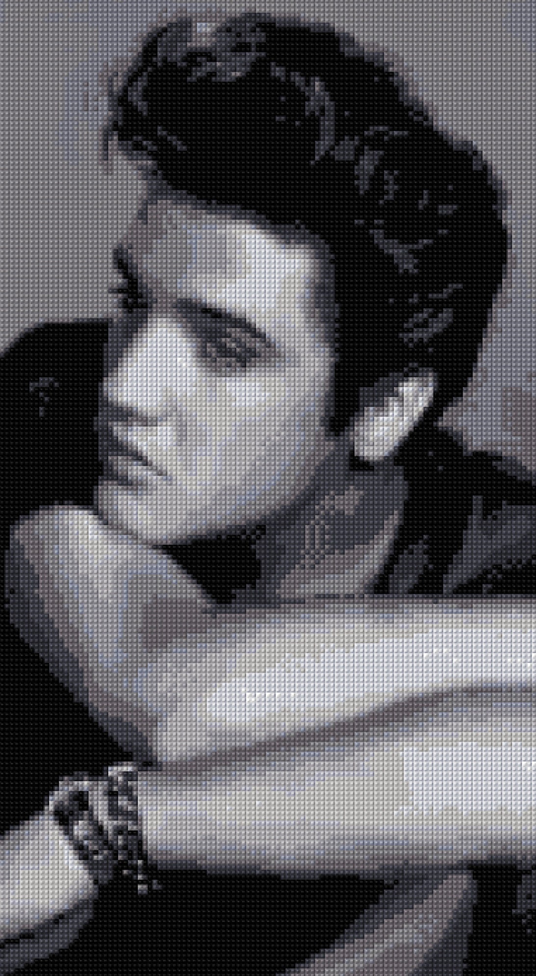 Elvis Presley BW Portrait Cross Stitch Pattern PDF EASY - Etsy