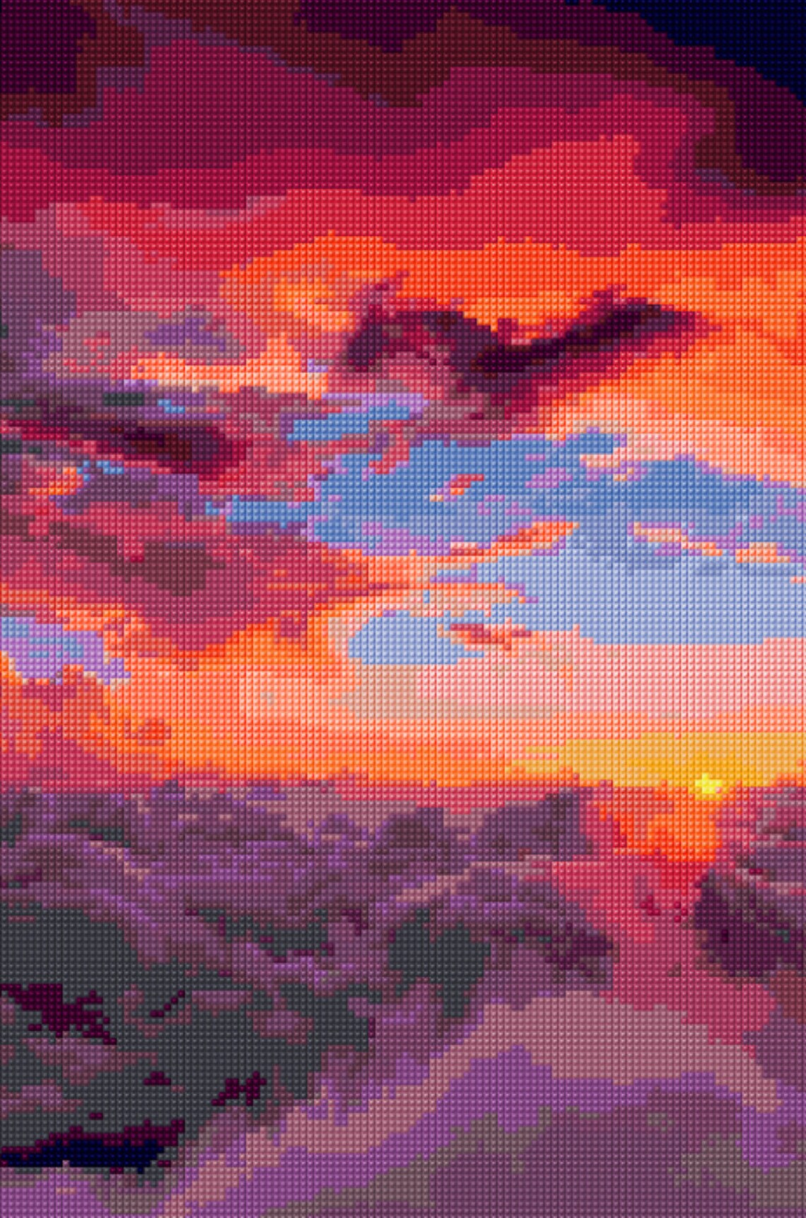 Sunset in the Clouds Cross Stitch Pattern PDF EASY Chart - Etsy