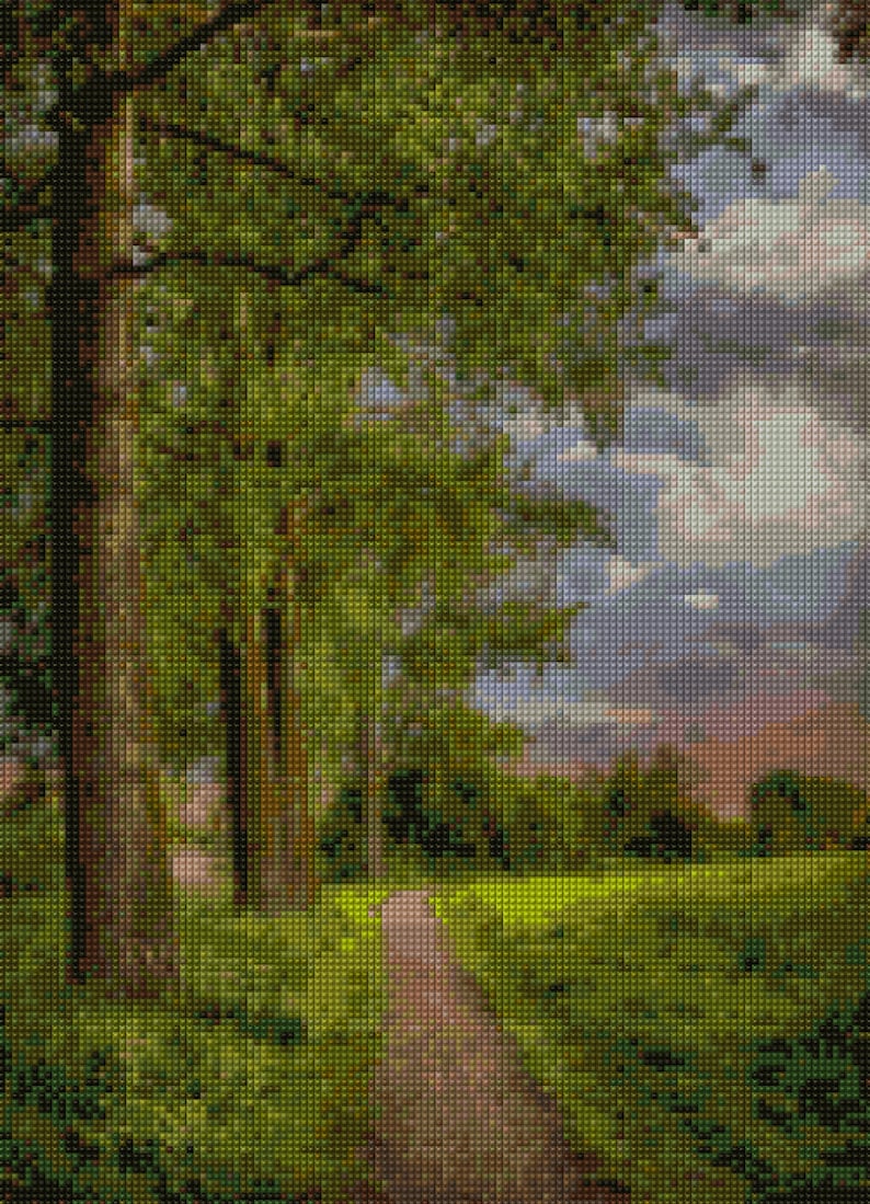 Forest Storm Clearing Landscape Cross Stitch Pattern PDF - Etsy
