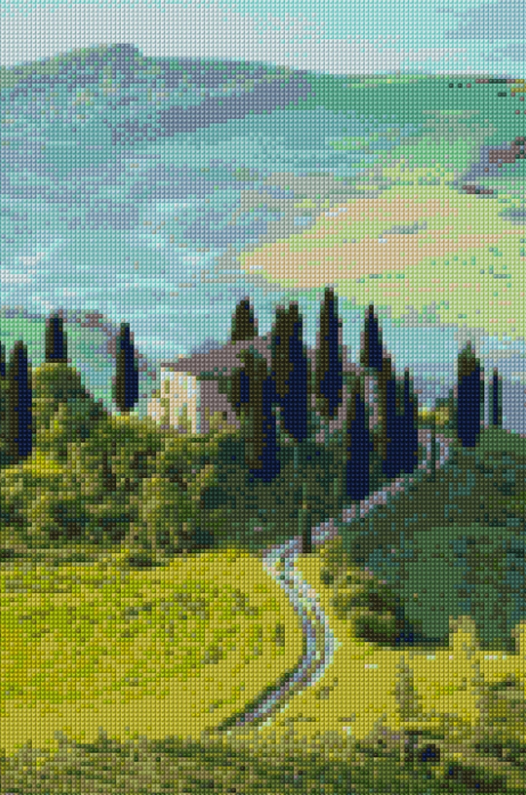 Tuscany Italy Cross Stitch Landscape Pattern PDF - EASY Chart With One ...