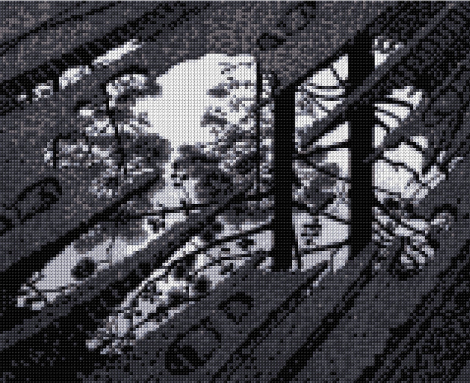 M. C. Escher 'puddle Reflection' Cross Stitch Pattern PDF - EASY Chart ...