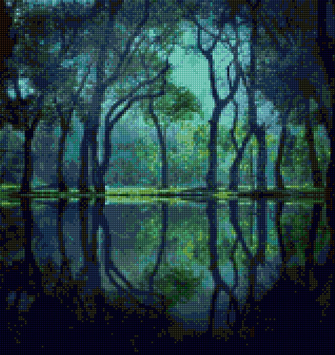 Mysterious Twilight Swamp Landscape Cross Stitch Pattern PDF- EASY ...