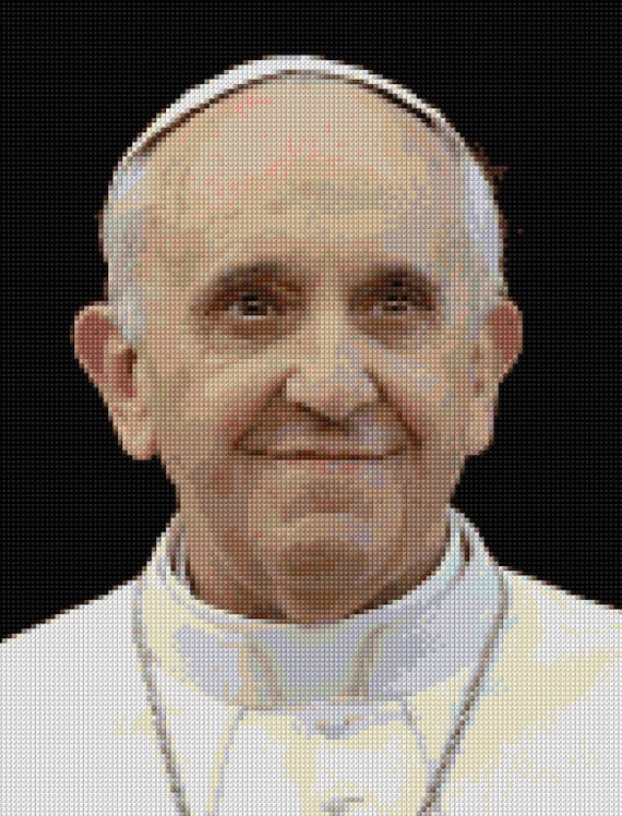 Pope Francis Portrait Cross Stitch Pattern PDF Love the Pope - Etsy