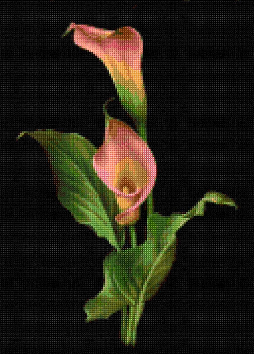 Vintage Calla Lily Cross Stitch Pattern PDF - EASY Chart With One Color ...