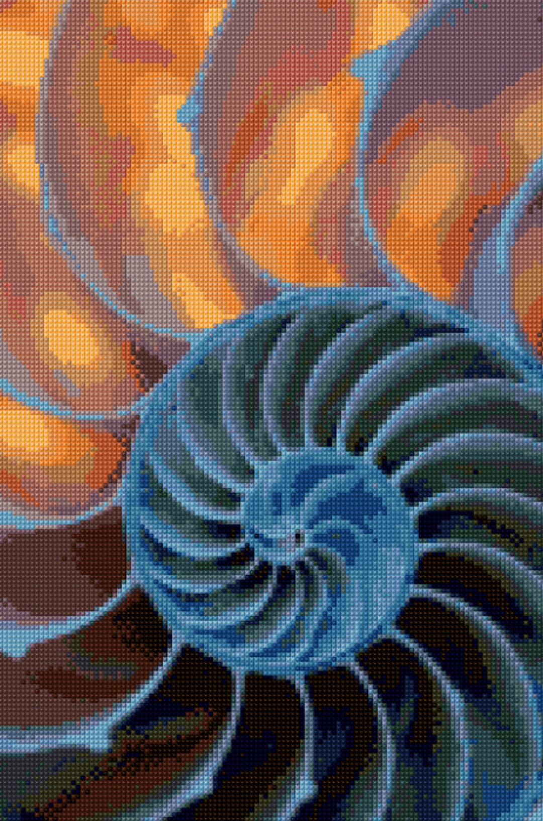 Illuminated Shell Cross Stitch Pattern PDF - EASY Chart With One Color ...