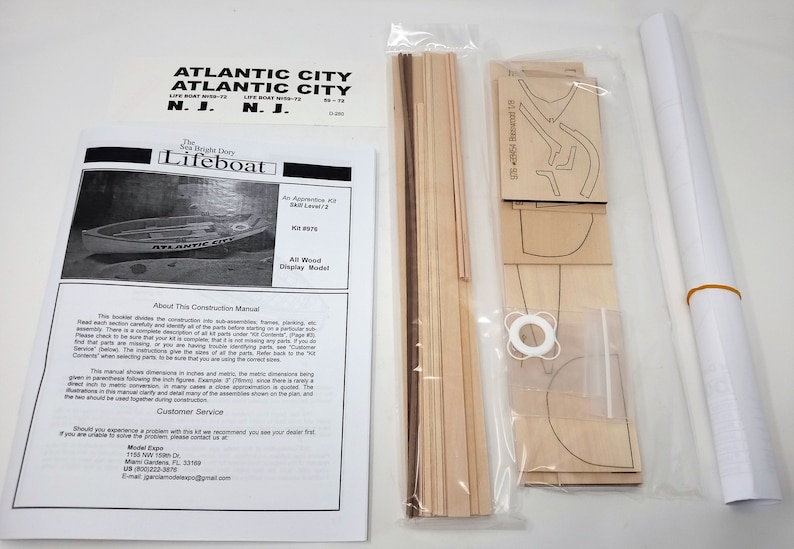 Sea Bright Dory Row Boat Wooden Apprentice Skill Level 2 Model Boat Kit ...