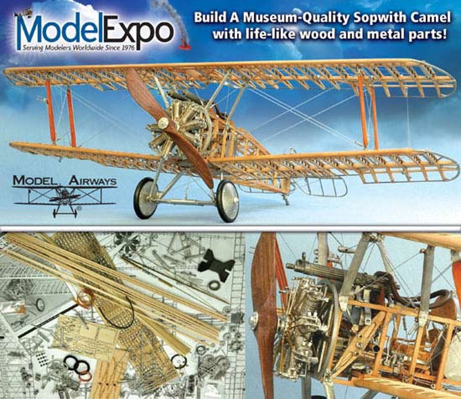 Model Airways SOPWITH CAMEL WW1 Plane Wood & Metal Kit 1:16 Scale ...