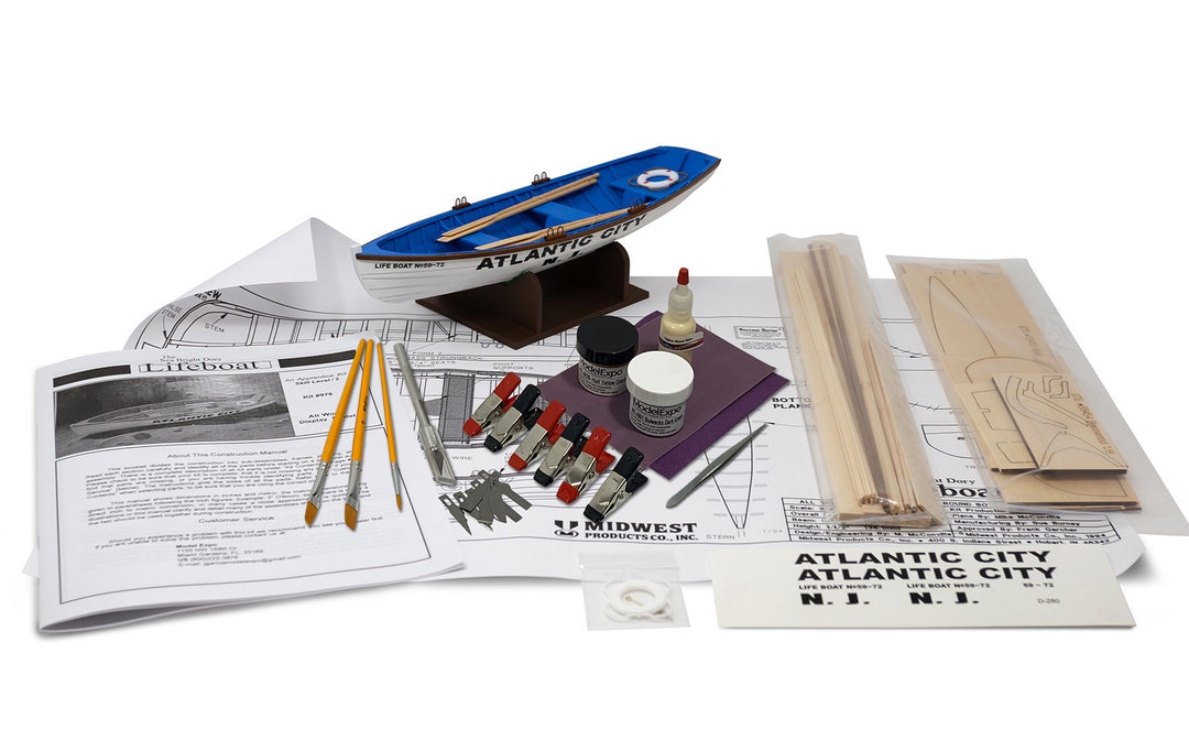 Sea Bright Dory Row Boat Wooden Apprentice Skill Level 2 Model Boat Kit ...