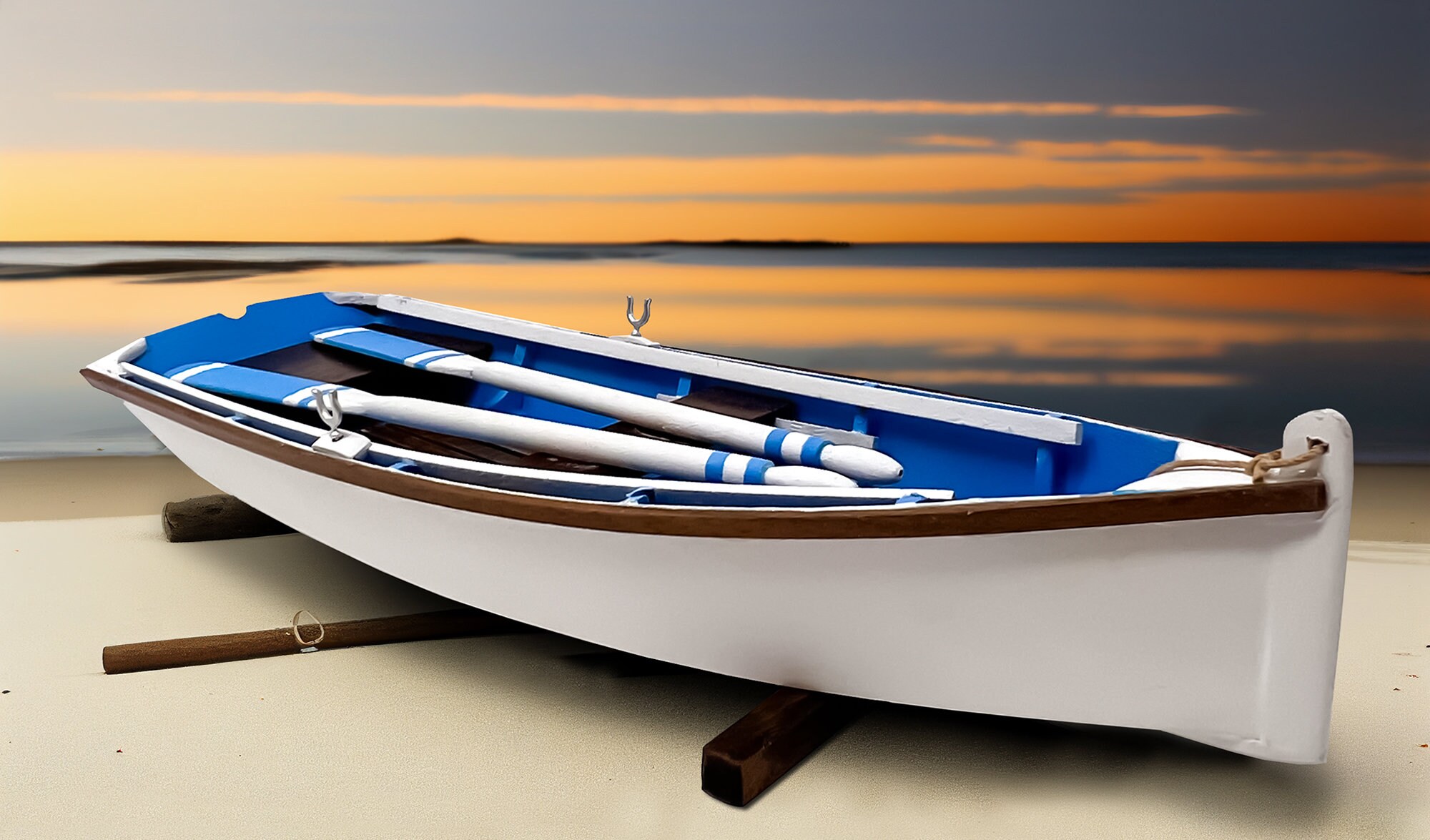 The Skiff Row Boat Wooden Apprentice Skill Level 1 Model Boat Kit 1:12 ...