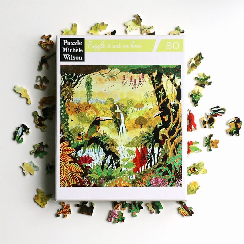 MICHELE WILSON Hand-cut Wooden Puzzles Unique Shapes - Toucans at the ...
