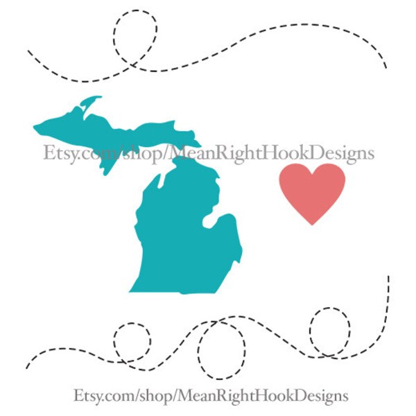 Michigan Silhouette - Etsy