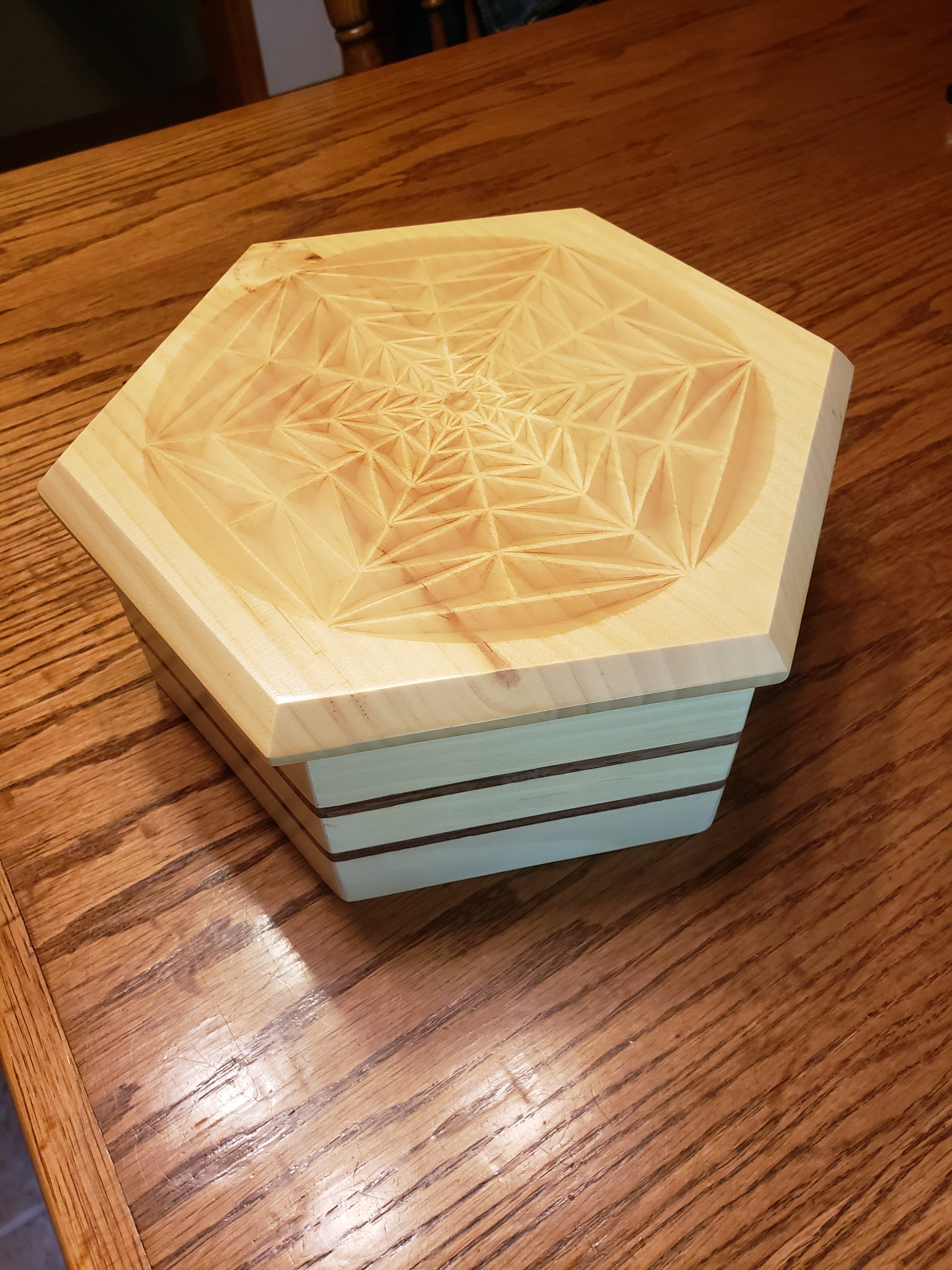 Pine Keepsake Box With Black Walnut Inlay and Hand Carved Lid - Etsy