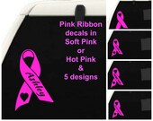 Pink Ribbon Car Window Vinyl Decal Laptop/mac Decal Pink | Etsy