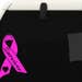 Pink Ribbon Car Window Vinyl Decal, Laptop/mac Decal, Pink Ribbon Yeti ...