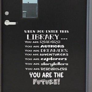 When You Enter This Library Decal, School Library Wall Decal, Librarian ...