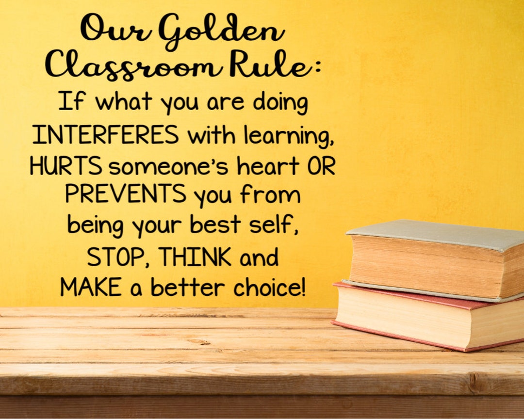 Our Golden Classroom Rule Wall Decal Back to School Wall - Etsy