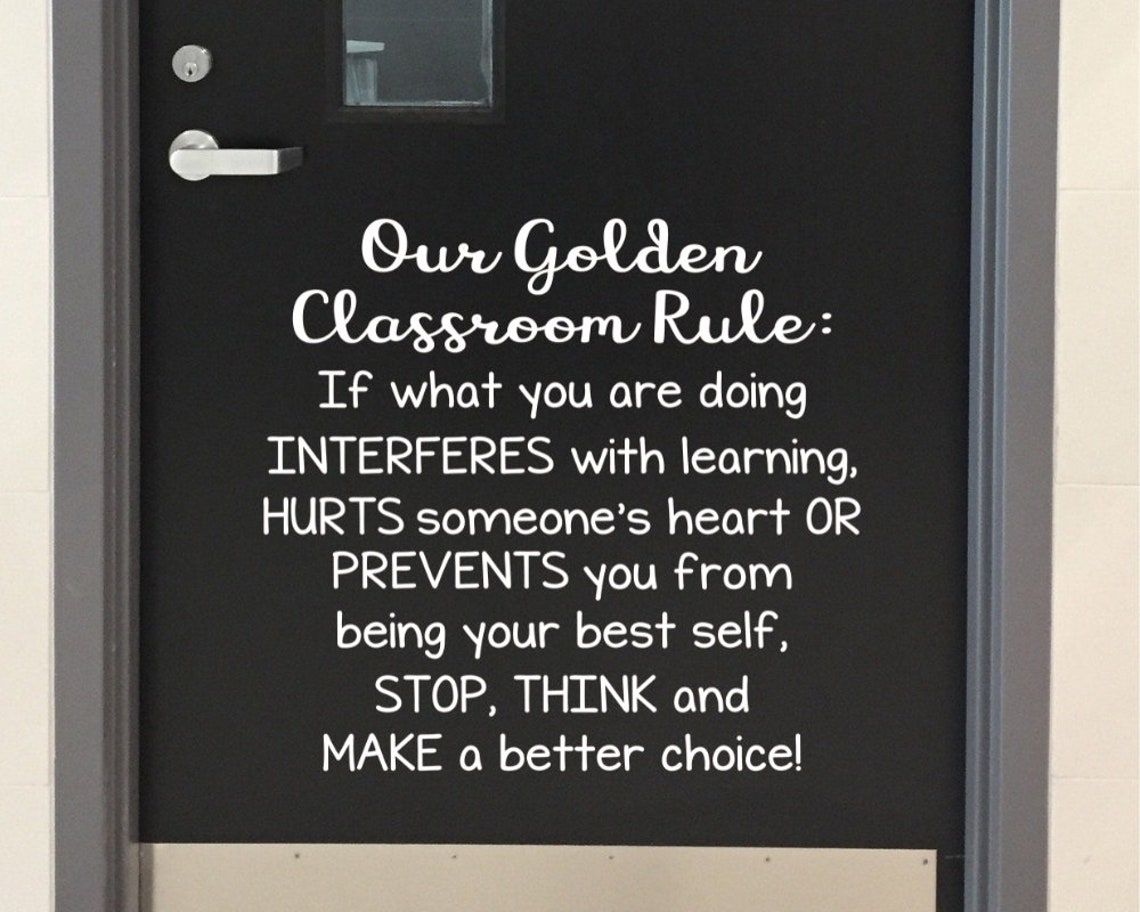 Our Golden Classroom Rule Wall Decal, Back to School Wall Decor, Be ...