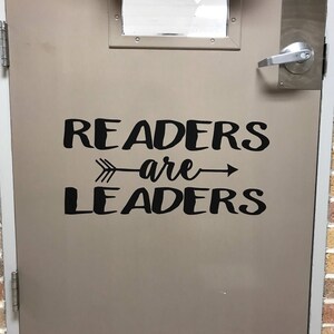 Readers Are Leaders Wall Vinyl Decal, Classroom Door Vinyl Wall Decal ...