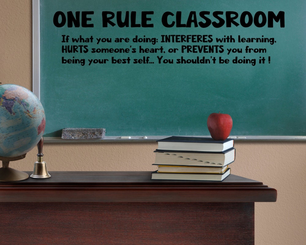 One Rule Classroom Wall Decal Back to School Wall Decor Be - Etsy