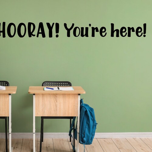 Hooray You're Here Classroom Door Decal School Door - Etsy