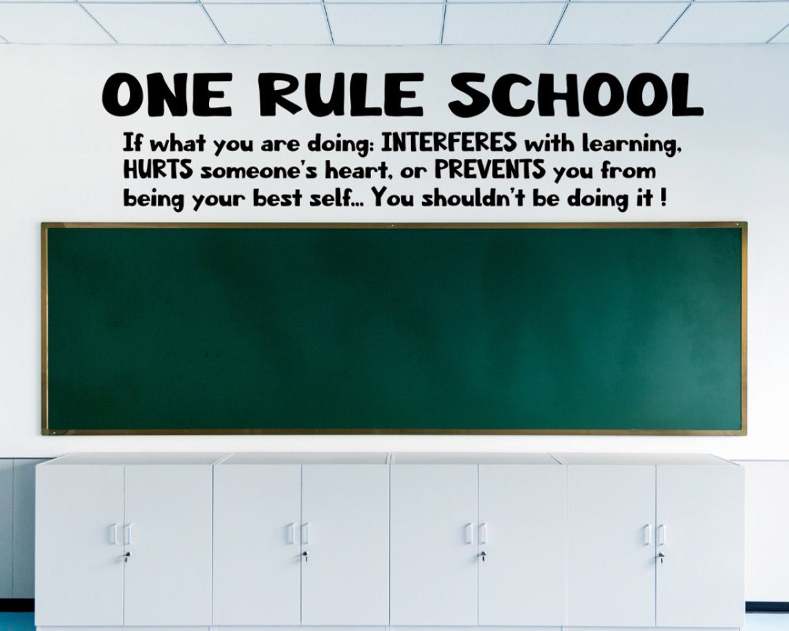 One Rule School Wall Decal Back to School Wall Decor Be Your - Etsy