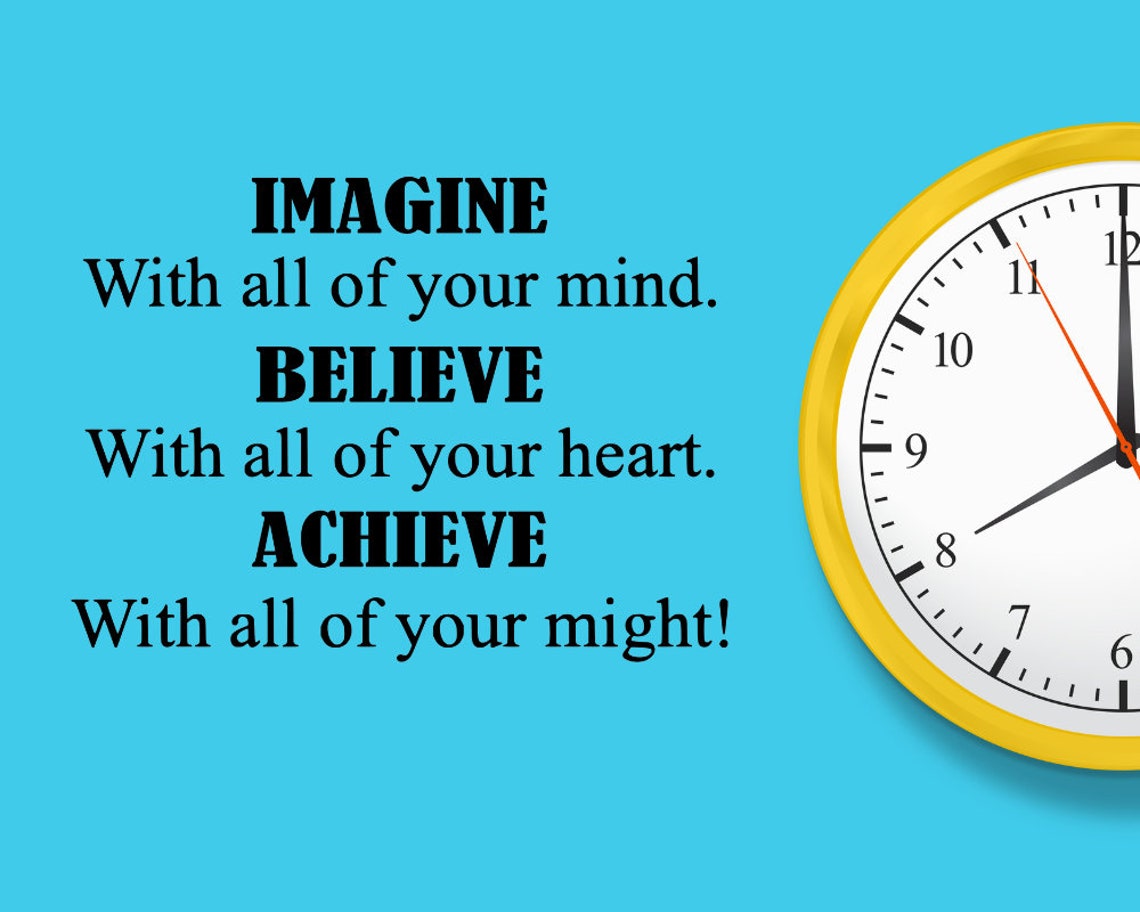 Imagine Believe Achieve Decal Motivational Quote Decal - Etsy