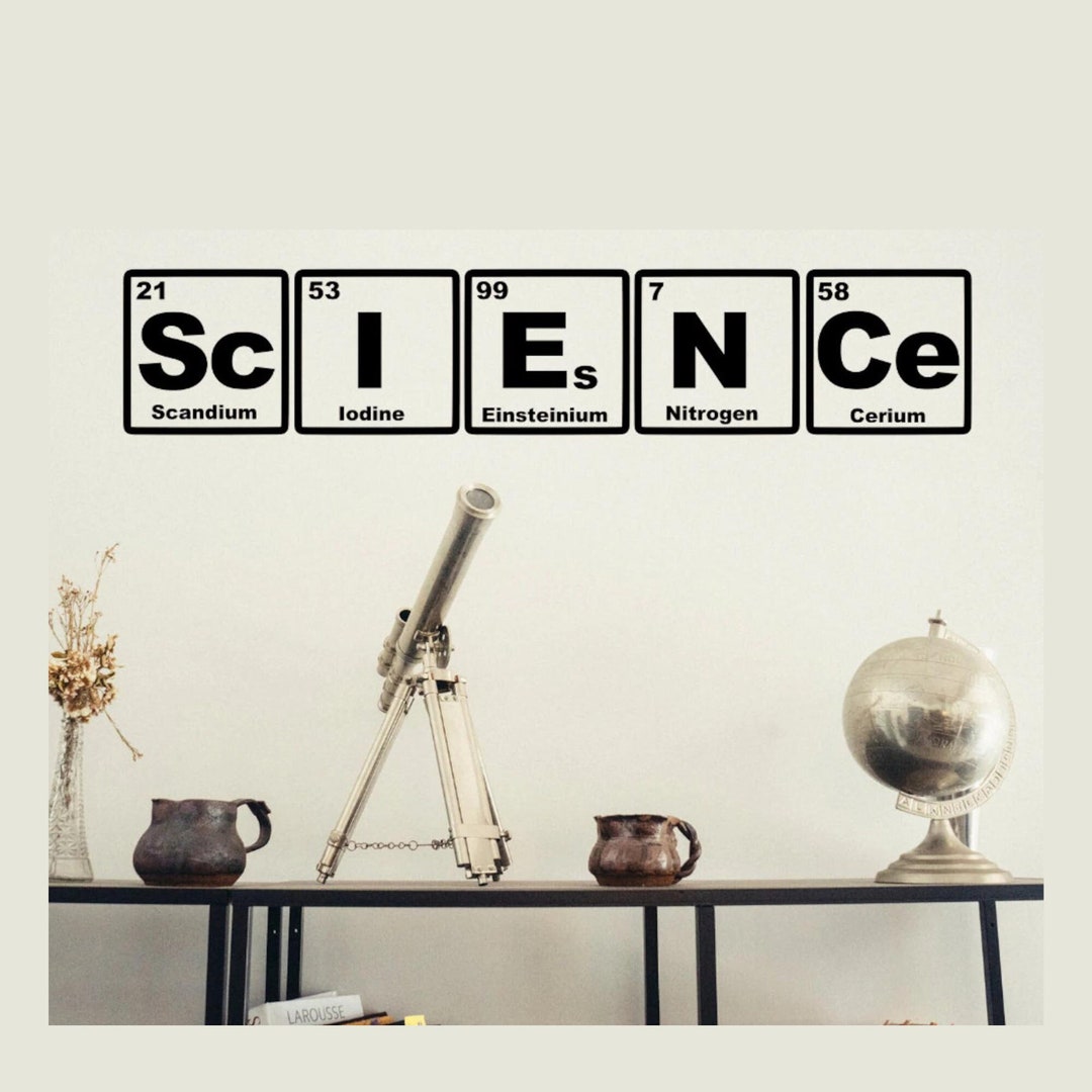 Science Decal With Periodic Table of Elements, Science Vinyl Decal ...