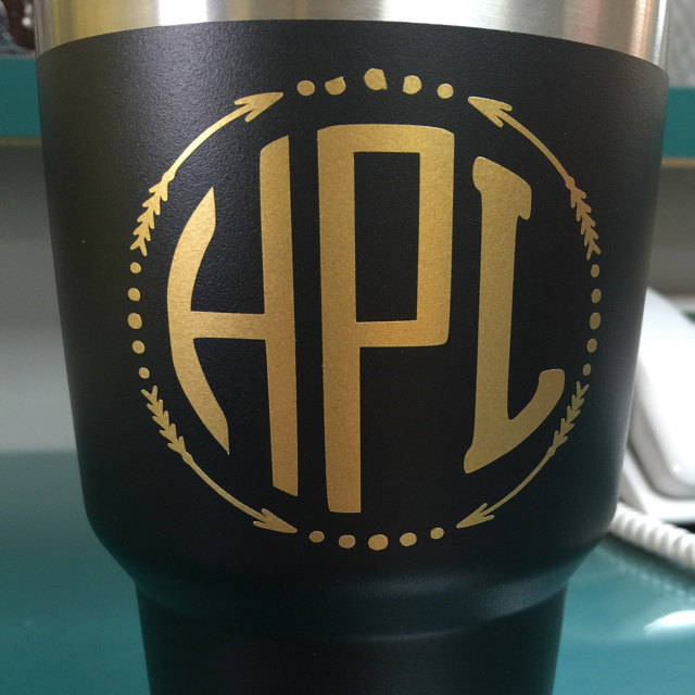 Vinyl DECAL ONLY for Coffee mug/Cup Monogram initial vinyl | Etsy