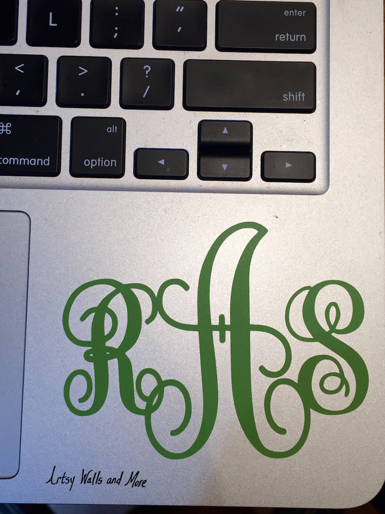Monogram Decal, Vinyl Monogram Laptop/ Mac Decal, Yeti Decal, Monogram ...