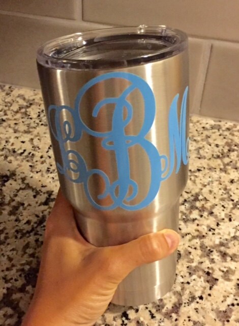 Yeti Cup Monogram Vinyl Decal Laptop/ Mac Decal Monogram Car - Etsy