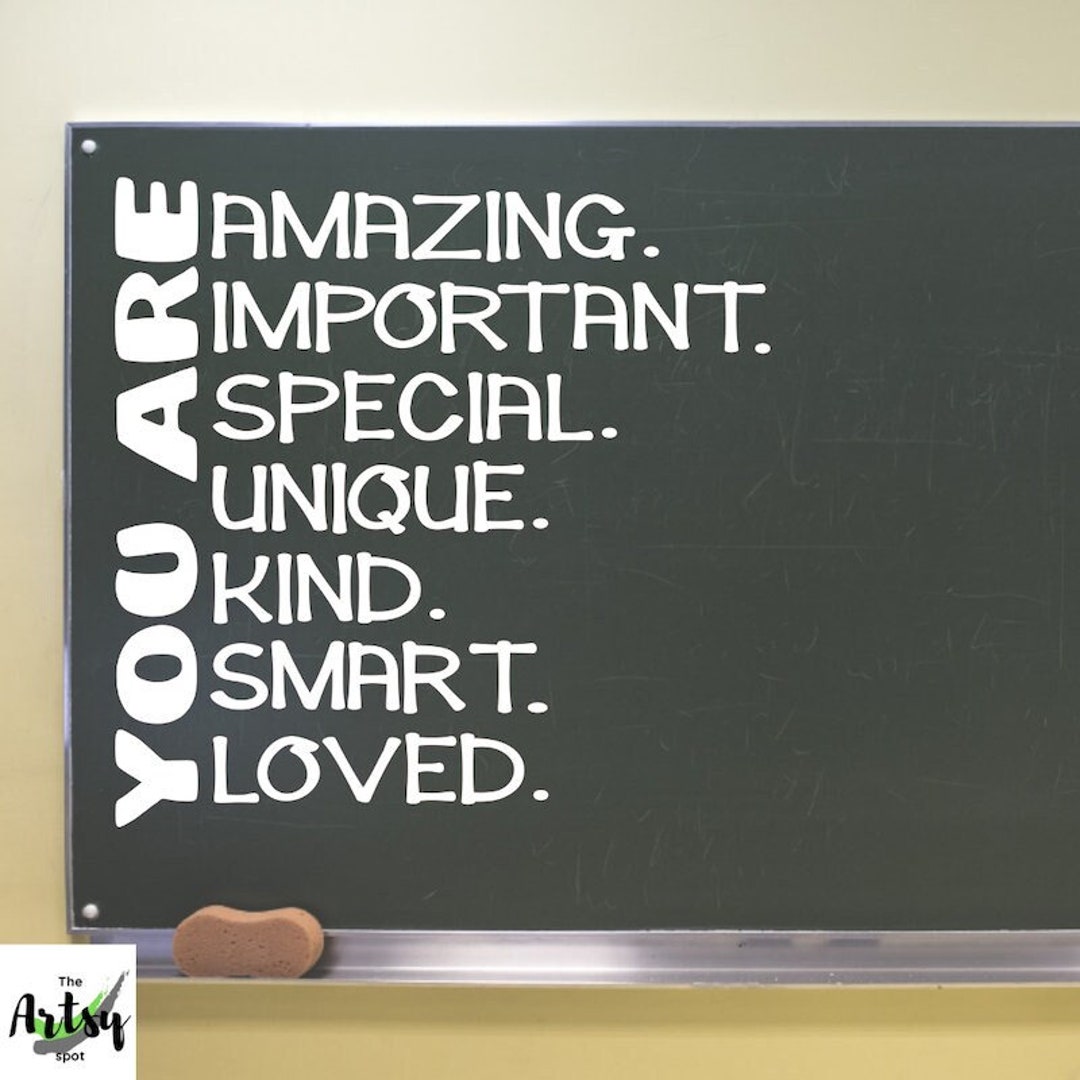 You Are Positive Affirmations Classroom Door Vinyl Wall Decal School ...