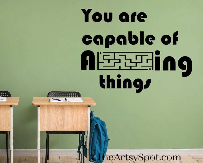 You Are Capable of Amazing Things Decal School Decoration - Etsy