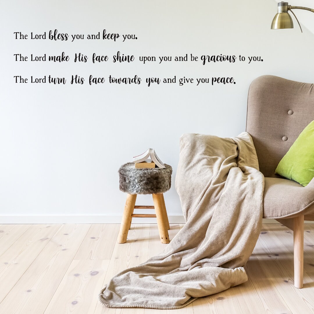 Christian Wall Decal - the Lord's Blessing Quote - Faith-based Home ...
