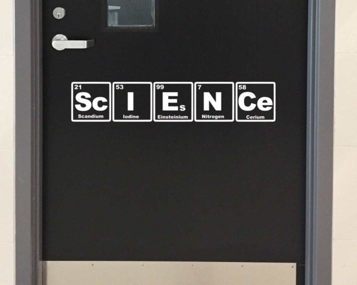 Science Decal With Periodic Table of Elements, Science Vinyl Decal ...