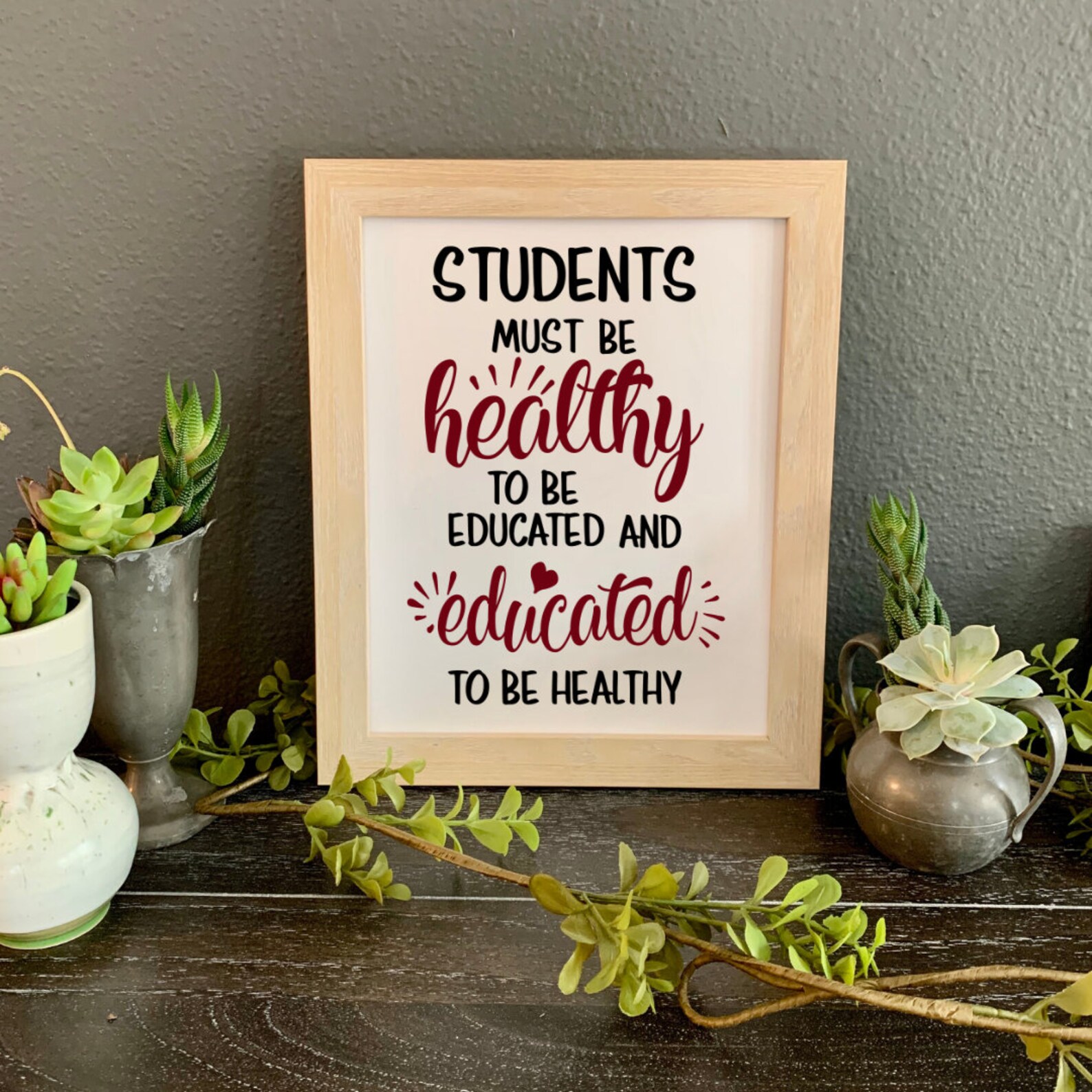 Students Must Be Healthy to Be Educated and Educated to Be - Etsy